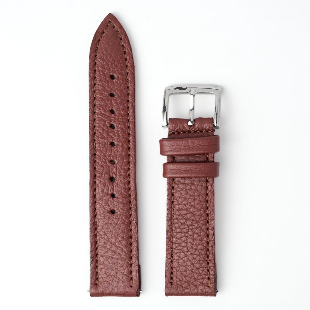 Marikina Pebbled Leather - Maroon – Tilde Watch Strap